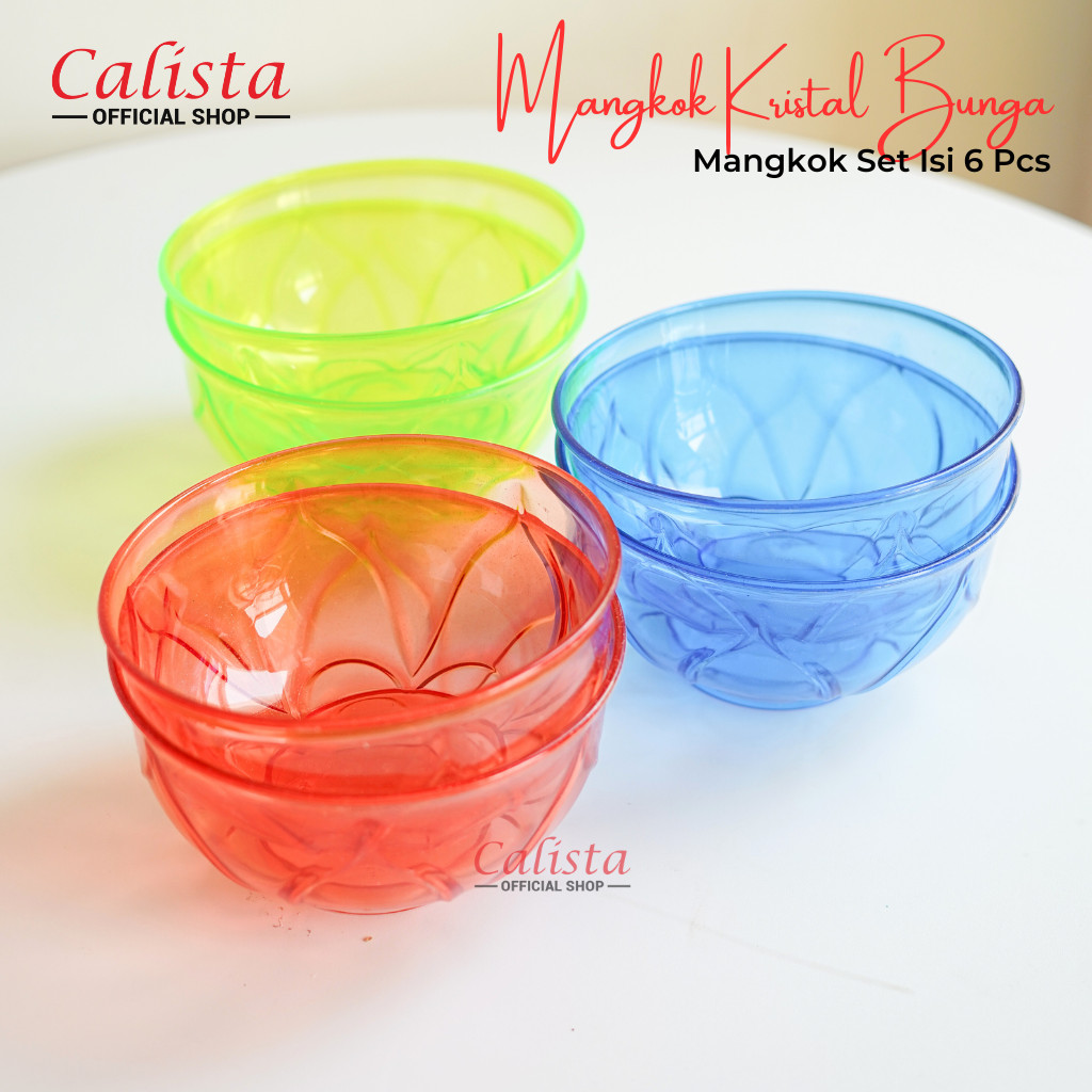 Jual Calista Mangkuk Kristal Bunga - Set isi 6pcs | Shopee Indonesia