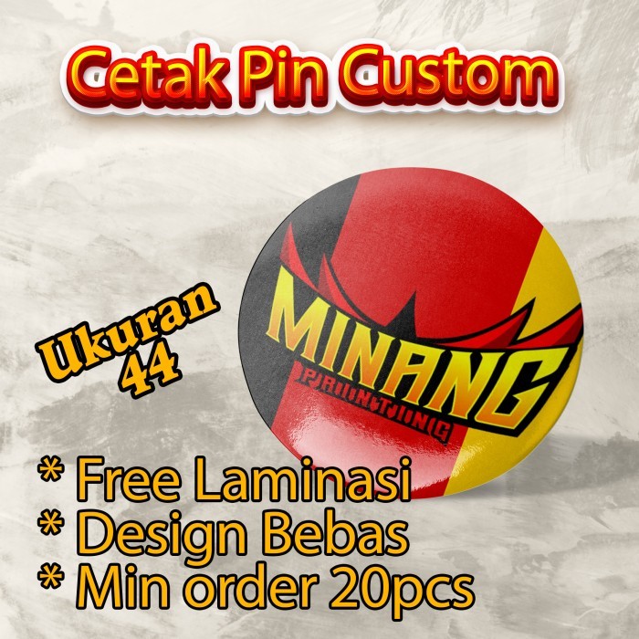 Jual CETAK PIN PENITI CUSTOM UKURAN 4.4cm | Shopee Indonesia