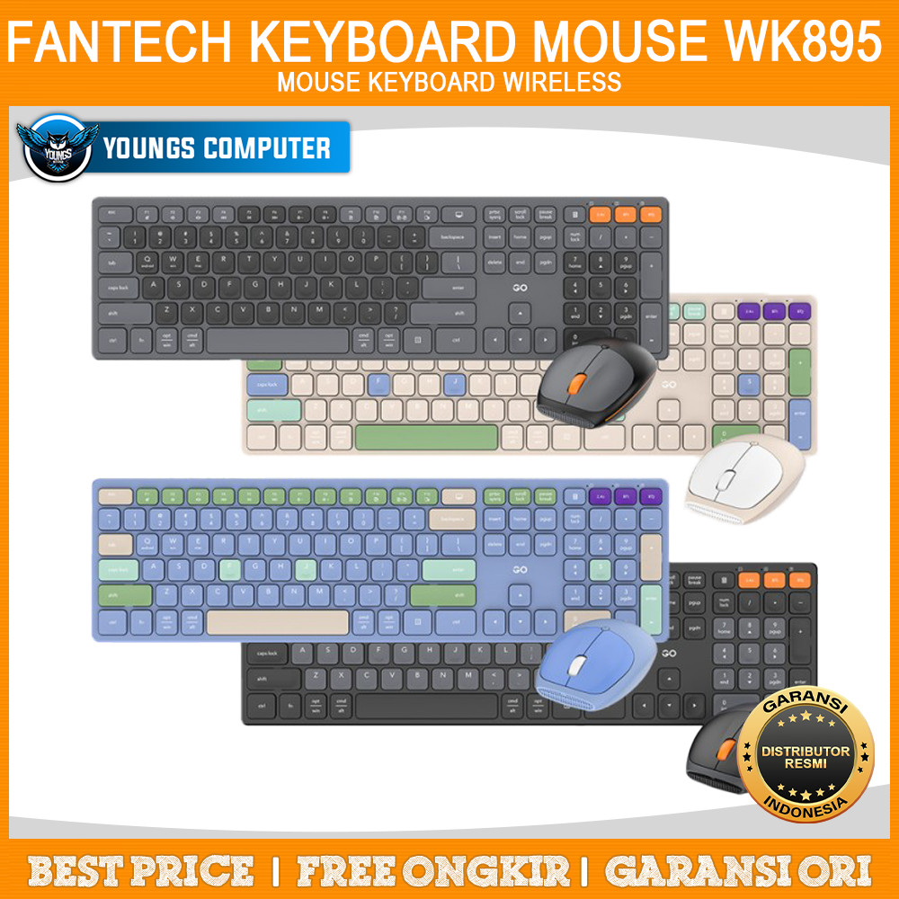 Jual FANTECH KEYBOARD MOUSE WK895 | 2 in 1 FANTECH GO POP WK895 Portable (Include Battere ...