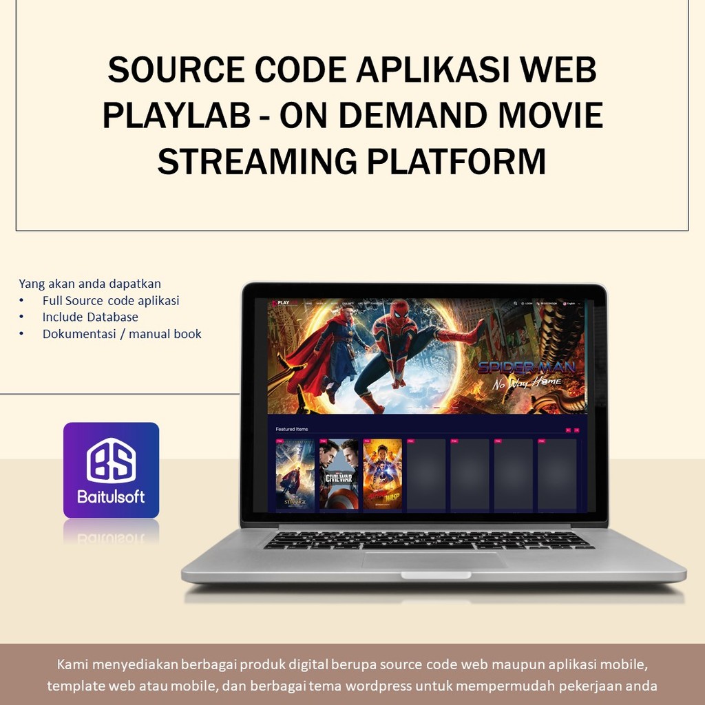 Jual SOURCE CODE APLIKASI WEB PLAYLAB - ON DEMAND MOVIE STREAMING PLATFORM | Shopee Indonesia