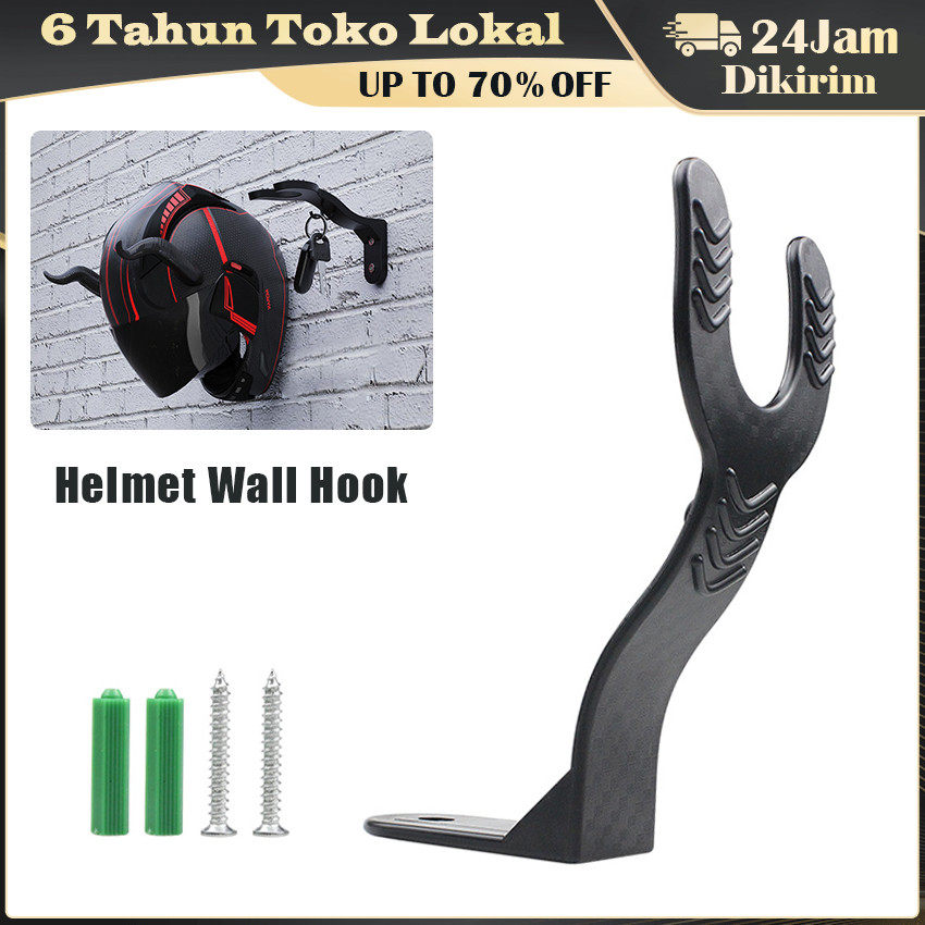 Jual Helmet Holder Gantungan Dinding / Rack Tempat Penyimpanan Helm / Wall Mount Bracket untuk ...