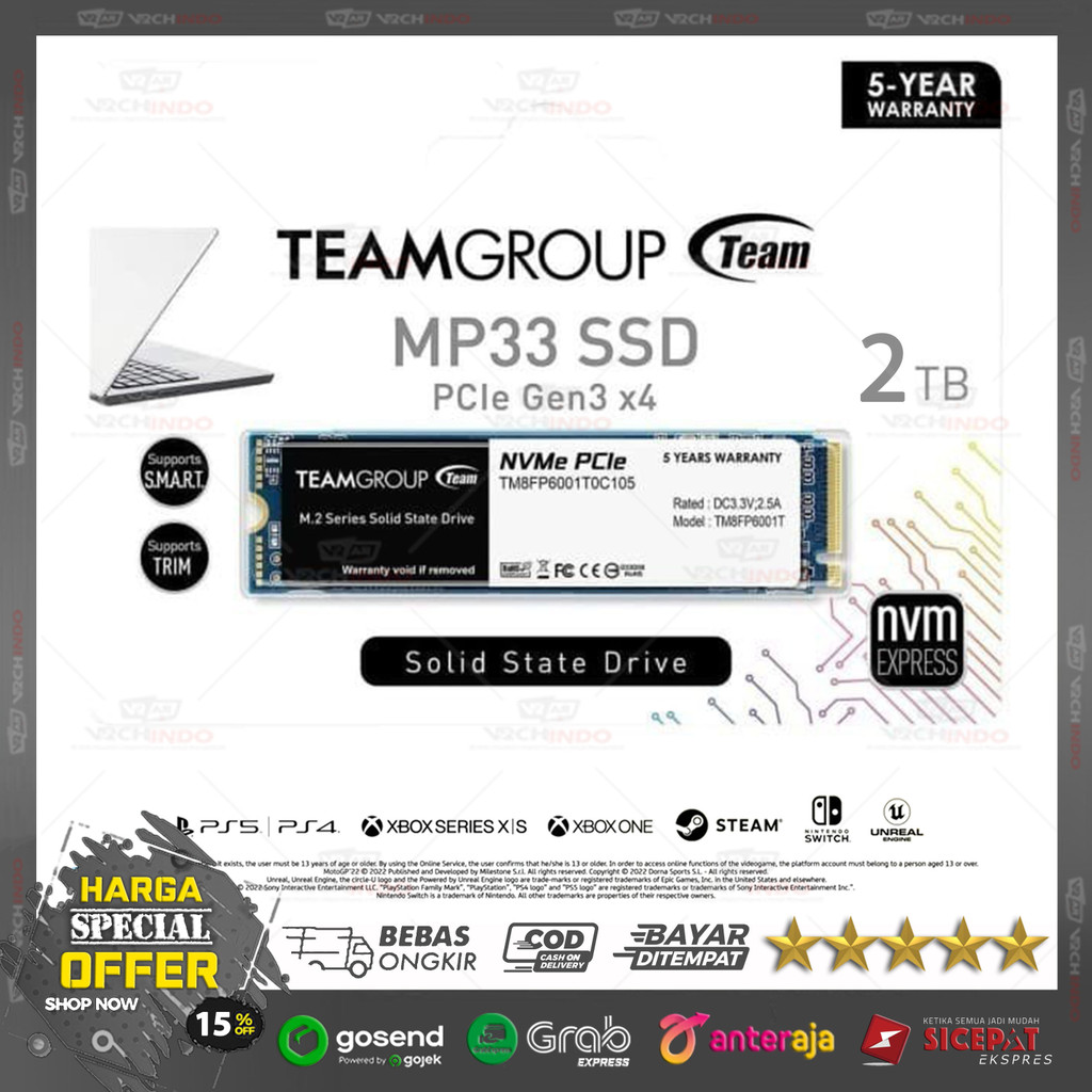 Jual SSD NVMe M.2 Team Group 2TB Team MP33 2280 - SSD NVME M2 2 TB ...