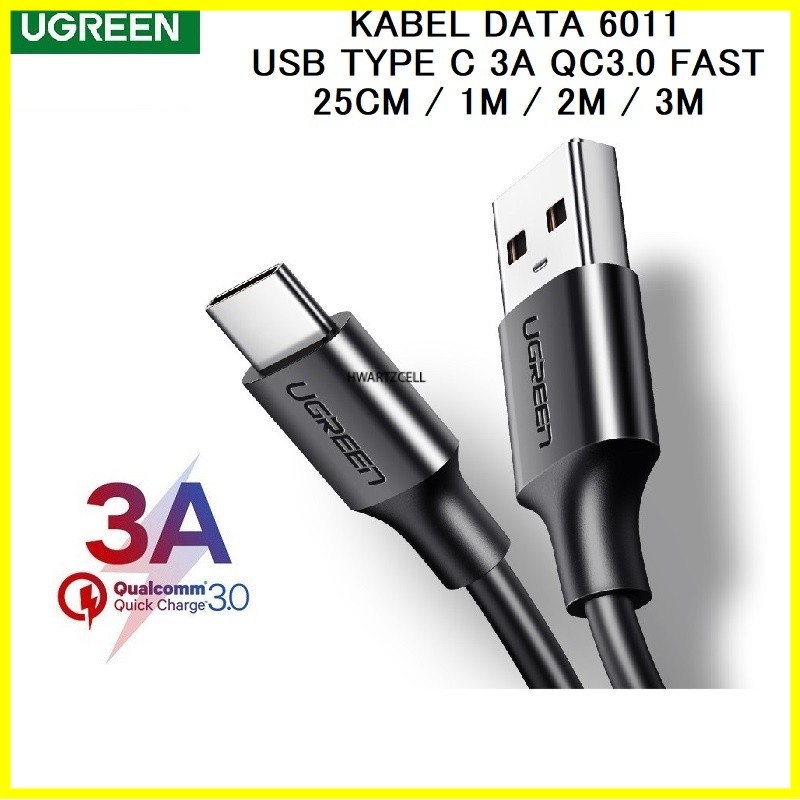 Jual UGREEN Kabel Data USB Type C QC3.0 Fast Charging Panjang Pendek 25 ...