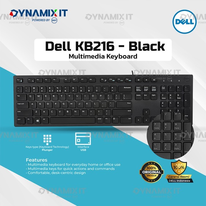 Jual Dell KB216 USB Multimedia Keyboard - Black | Shopee Indonesia