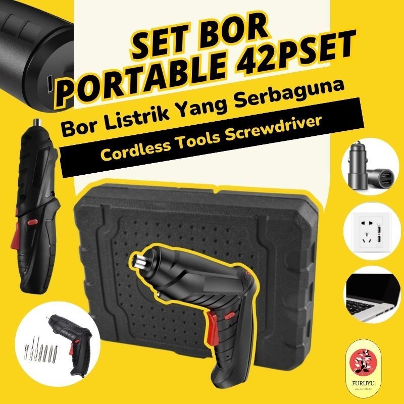 Jual Mesin Bor Obeng Tangan Portable Portabel Baterai USB Rechargeable ...