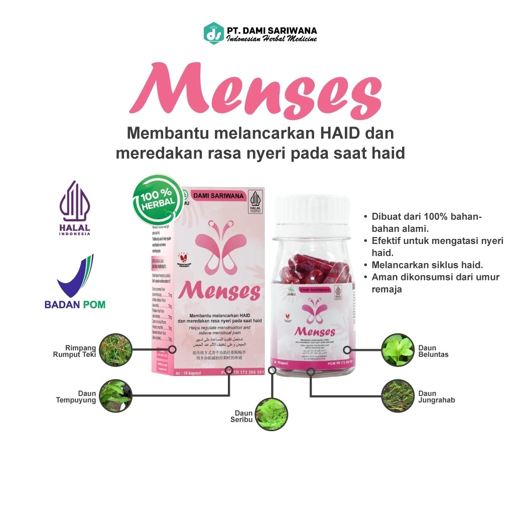 Jual Sariwana MENSES 18 Kapsul Pelancar Siklus Haid Pereda Nyeri Dami ...