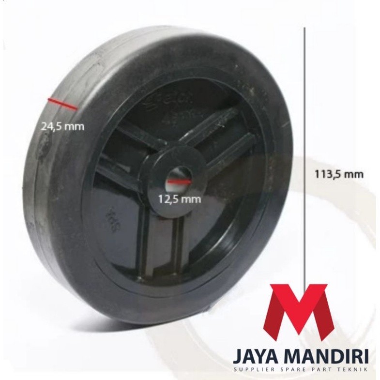 Jual Roda kompresor ukuran 4.5" Tank Wheel bahan karet dan kombinasi ...