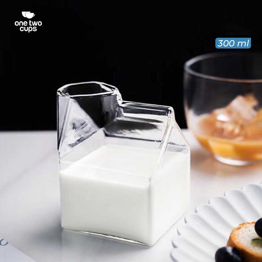 Jual One Two Cups Gelas Kaca Aesthetic Kopi Teh Milk Box Glass 300ml | Shopee Indonesia