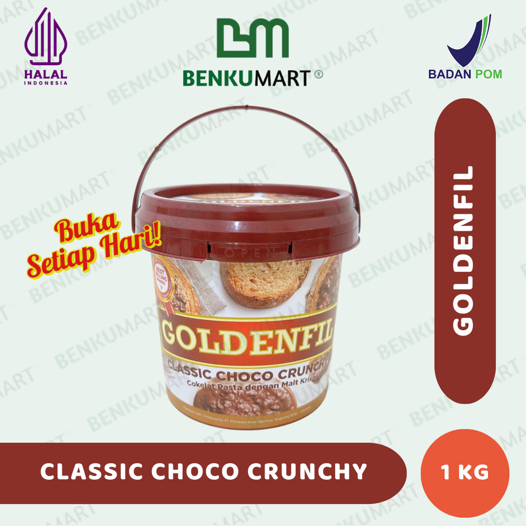 Jual Goldenfil Classic Choco Crunchy 1 Kg | Selai Klasik Coklat Crunchy ...