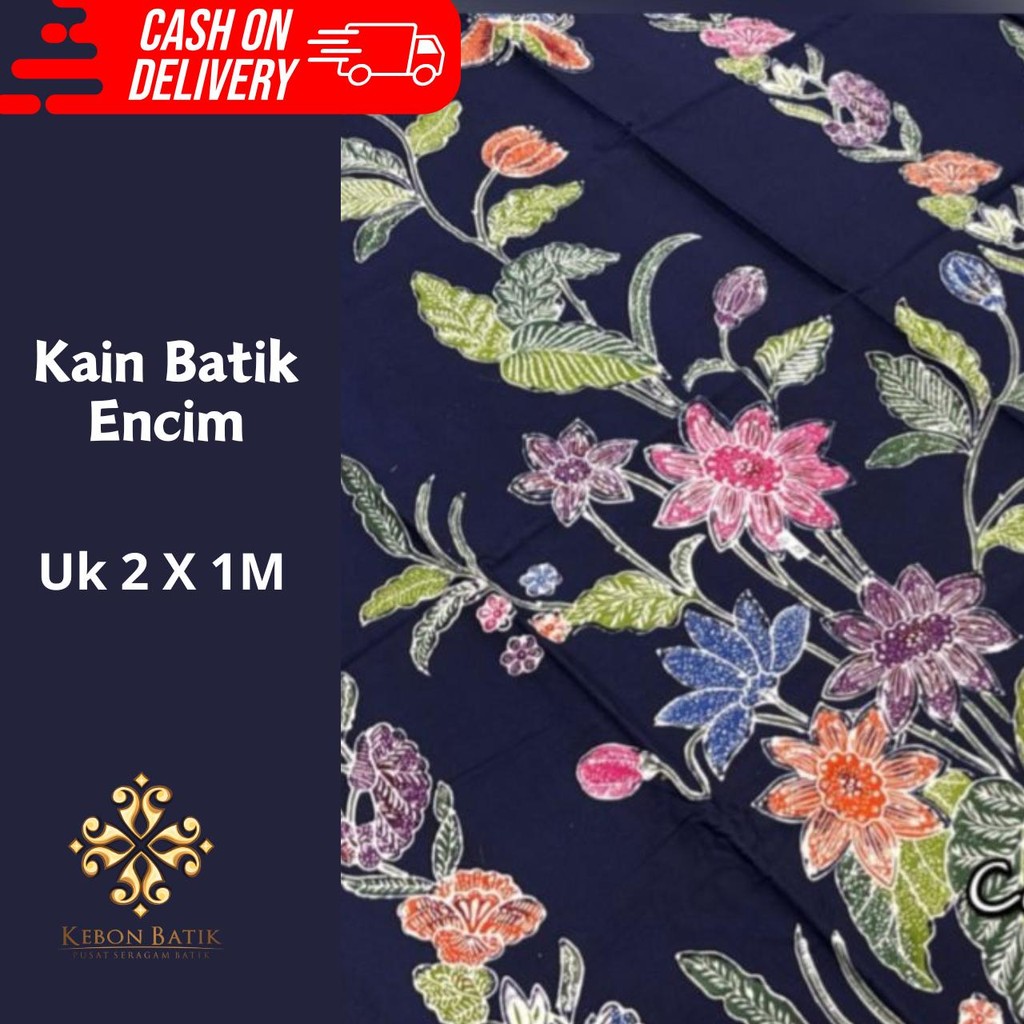 Jual Kain Batik Encim Jarik Batik Warna Biru Navy Bahan katun Bisa COD ...