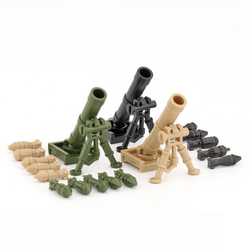 Jual Military WW2 Mortar Guns Army Soldier Weapons Gun Parts Brinquedos ...