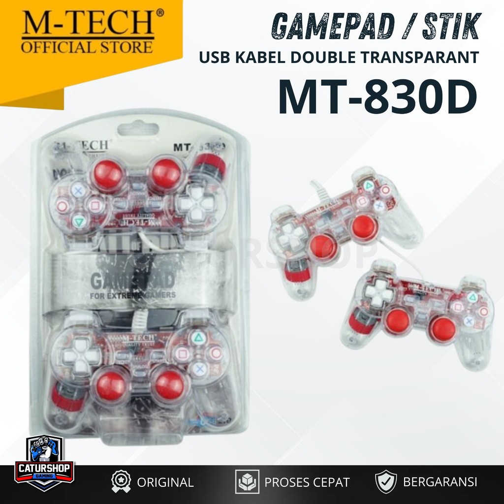 Jual M-TECH Gamepad DOUBLE Getar Transparan Mtech Original Joystick USB ...