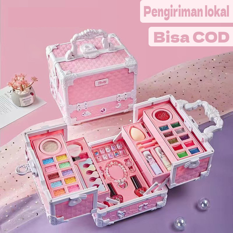 Jual 【100% Asli】Children Pretend Plays Princess Make Up Kit Set Mainan ...