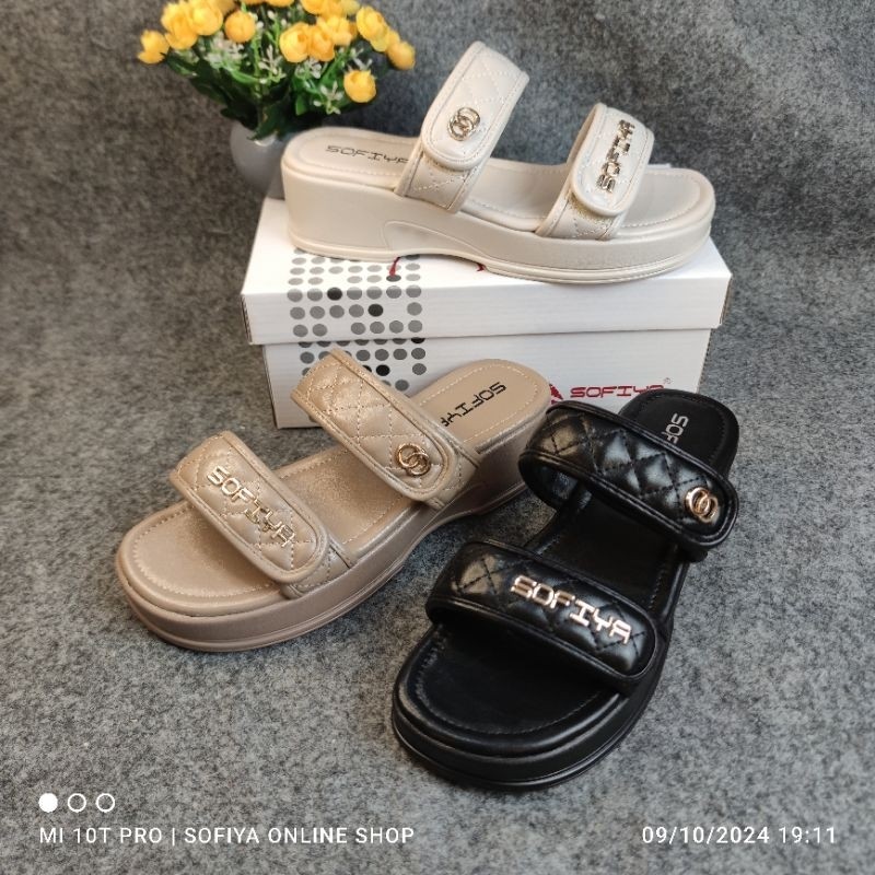Jual SOFIYA ORI 8148 3 WEDGES WANITA 5CM / SENDAL WEDGE / SANDAL SLOP ...