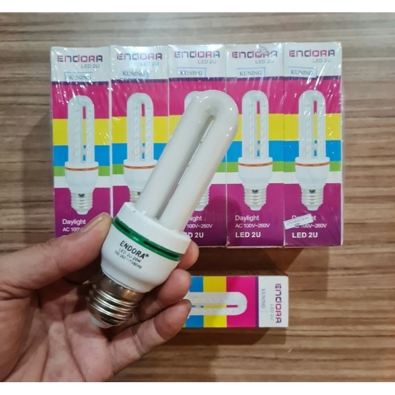 Jual LAMPU LED 20 WATT MODEL JARI 2U HEMAT ENERGI 80% ENDORA SELF ...