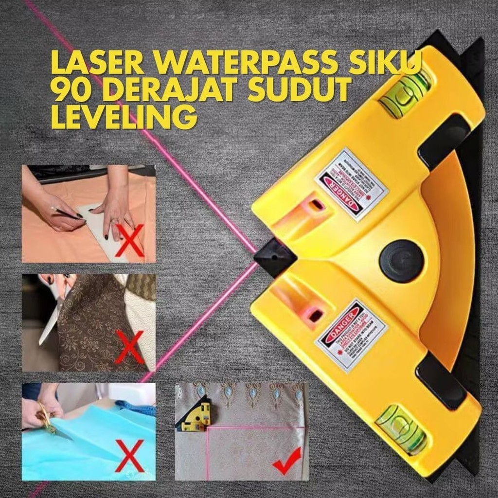 Jual Waterpass Siku 90 Derajat Sudut Leveling Water Pass Square Laser ...