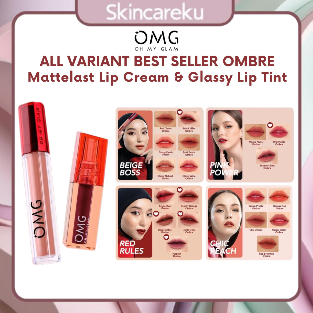 Jual OMG Paket Ombre Mattelast Lip Cream & Glassy Lip Tint - Warna Intense, Tahan Lama & Ringan ...