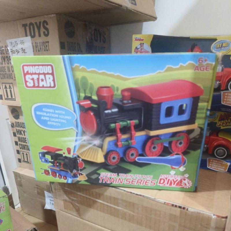 Jual Mainan Kereta Api Assembling DIY Steam Train 75 pcs KSMbersaudara ...