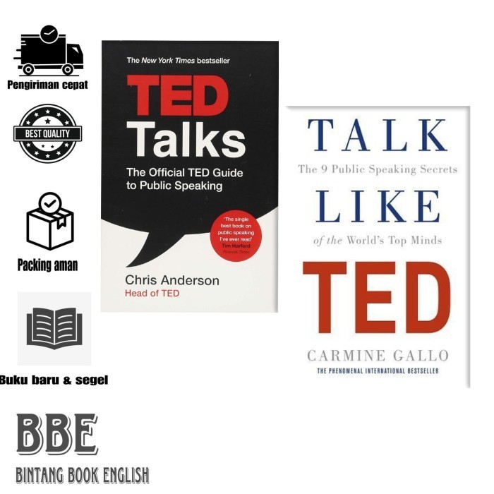 Jual Ted Talks and Talk Like TED 2 Books Collection set (TED Talks: The official TED guide to ...