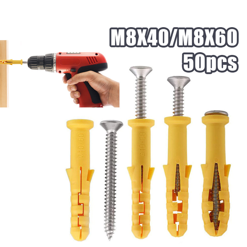 Jual Skrup Angkur Dinding 50 Set - Nylon Wall Anchor Piser Set Tahan ...