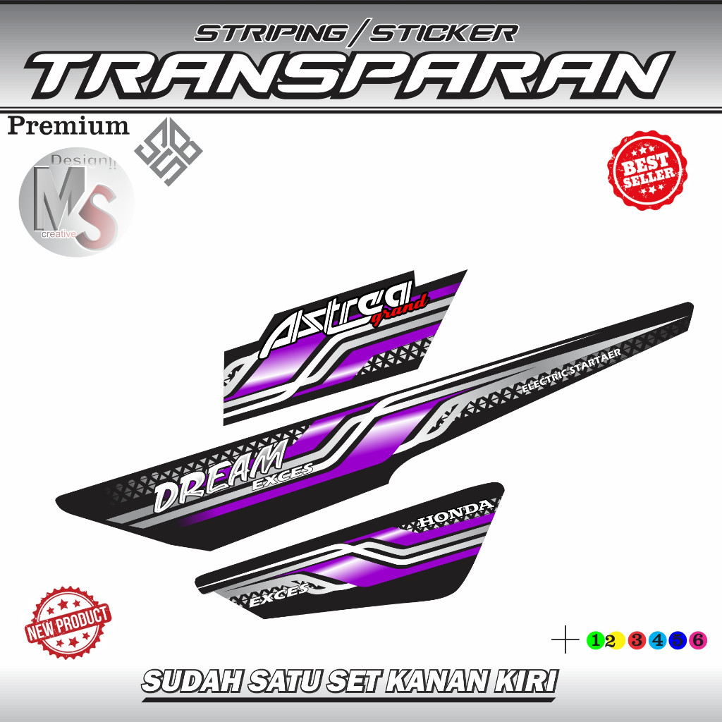 Jual STIKER KEREN / TRANSFARAN STRIPING TRANSPARAN VARIASI HONDA ASTREA ...