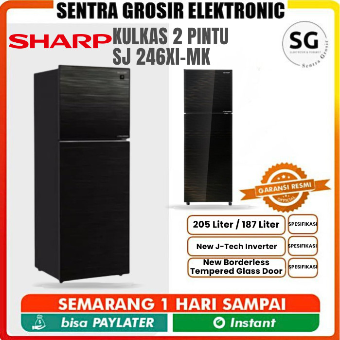 Jual SHARP SJ-246XI-MK / SJ246XIMK Lemari Es 2 Pintu 205 Liter 47 Watt New J-Tech Inverter ...