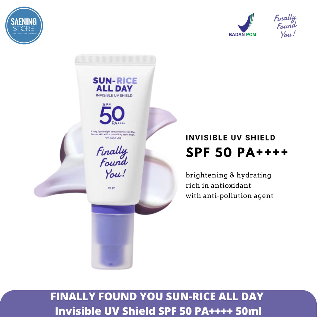 Jual Finally Found You! SUN-RICE ALL DAY Invisible UV Shield SPF 50 PA ...