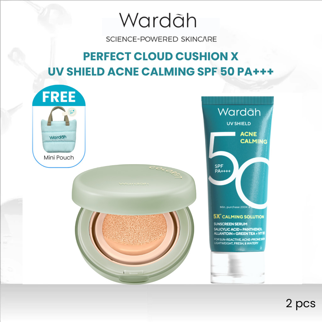 Jual WARDAH Paket [ Colorfit 5D Blur Cloud Cushion + UV Shield Acne ...