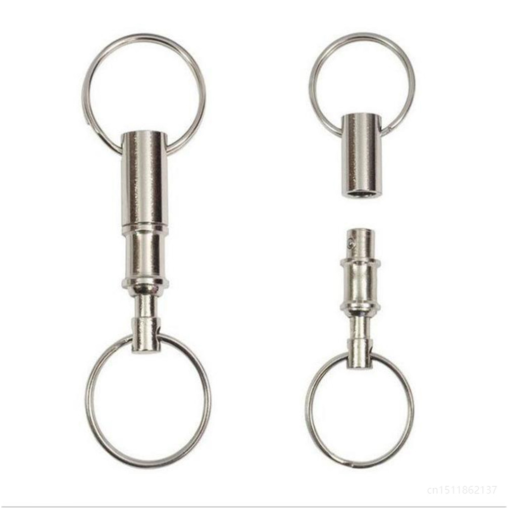 Jual Detachable Pull Apart Metal Keychain for Women Men Silver Color ...