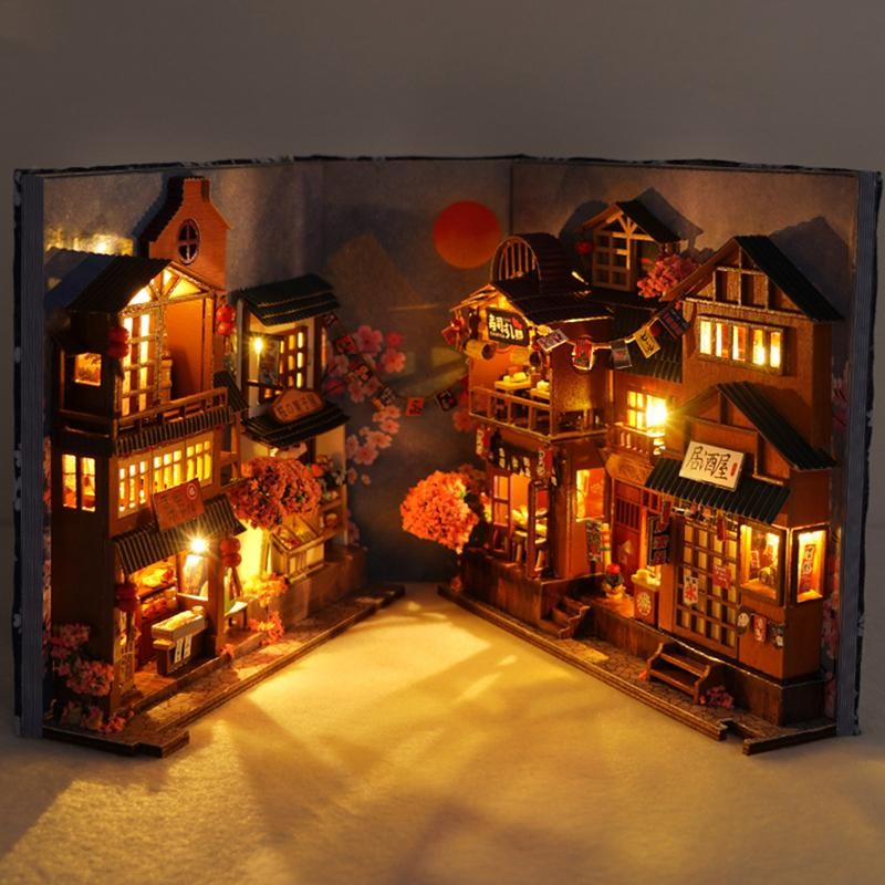 Jual Creative DIY Book Nook Kit Decorative Japanese Style Bookend ...