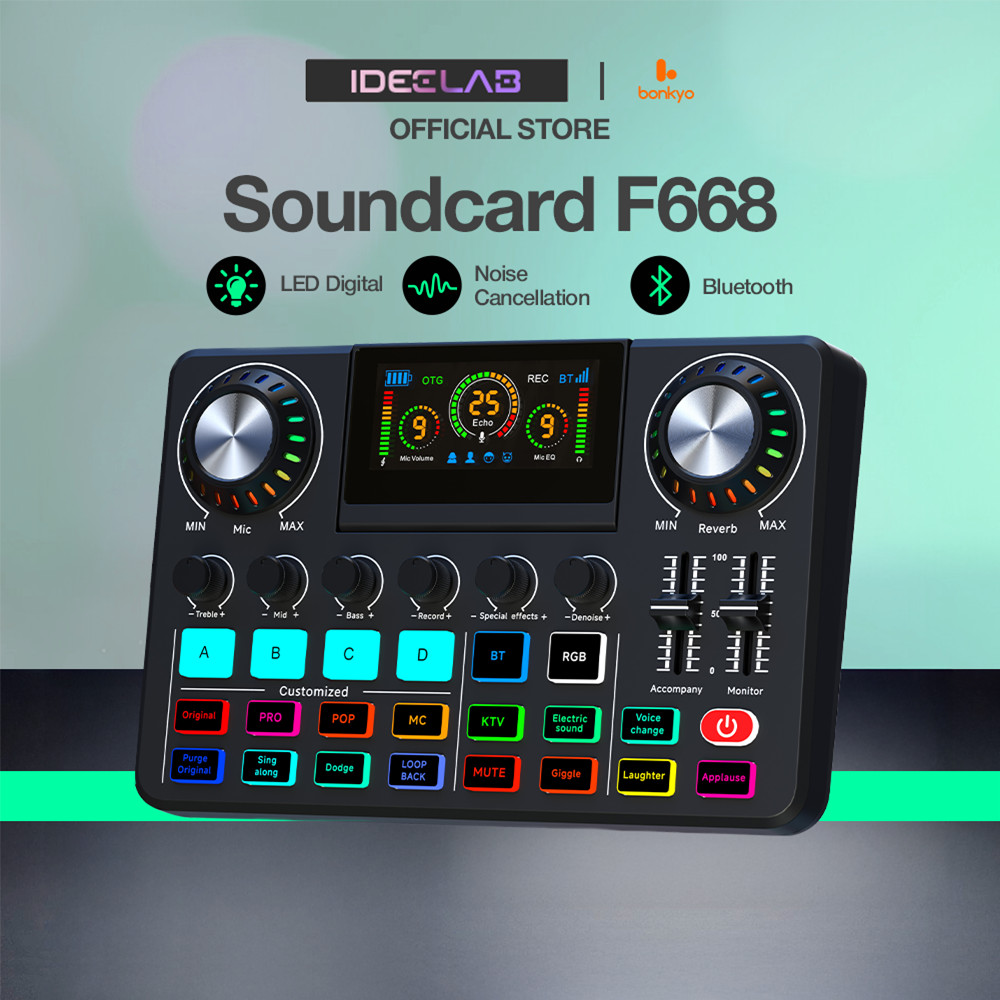 Jual IDEELAB&Bonkyo F668 Colorful Sound Card, Bluetooth & Noise ...