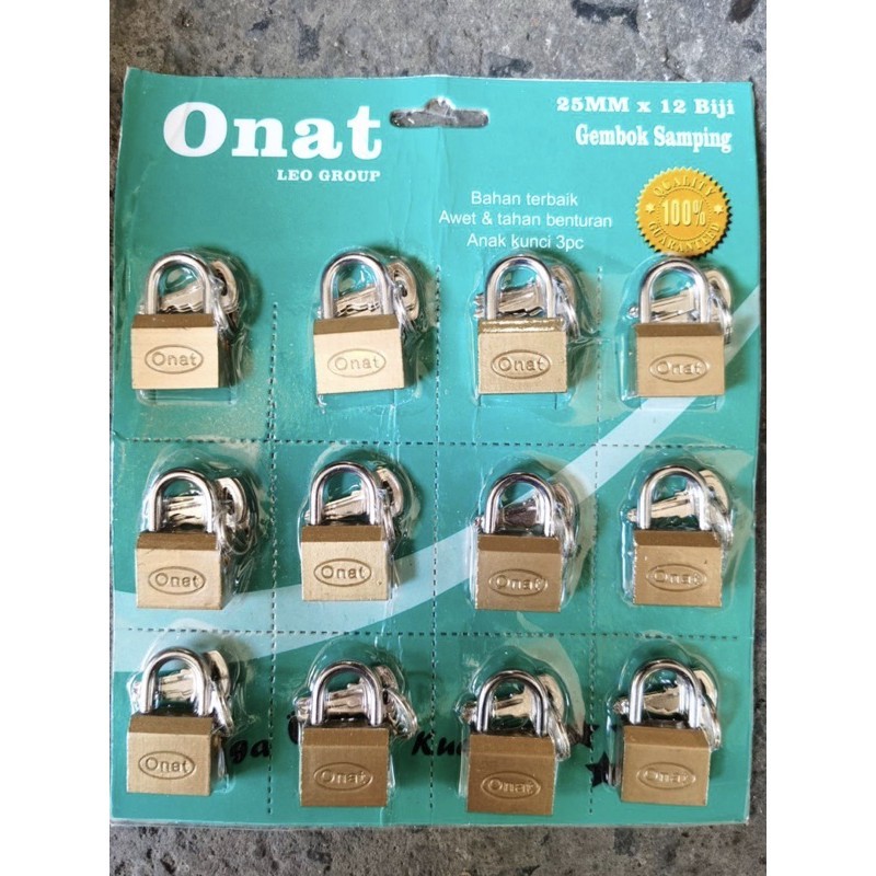 Jual KLIMAUSHOP Gembok ONAT 20mm & 25mm (Per Lusin) | Shopee Indonesia