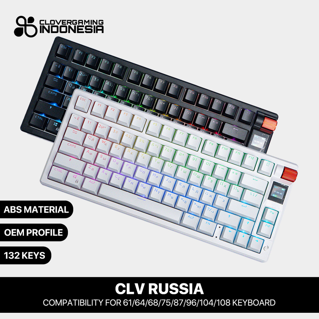 Jual Keycaps CLV Russia Sirilik Kiril Layout - Mechanical Keyboard Rusia Russian Keycap Set ...