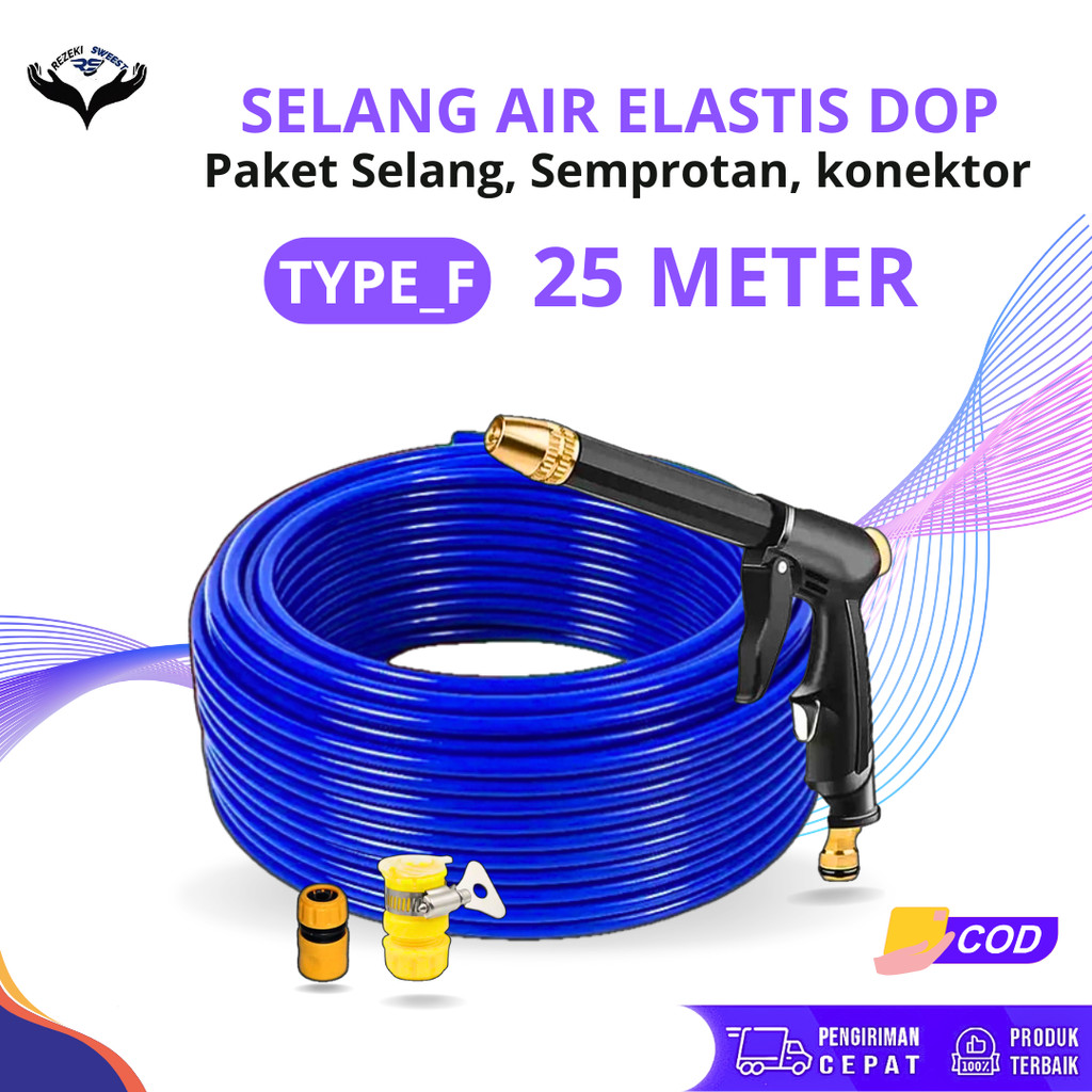Jual SATU PAKET SEMPROTAN SELANG AIR FLEKSIBEL 25 METER 1 ROL JET SPRAY ...