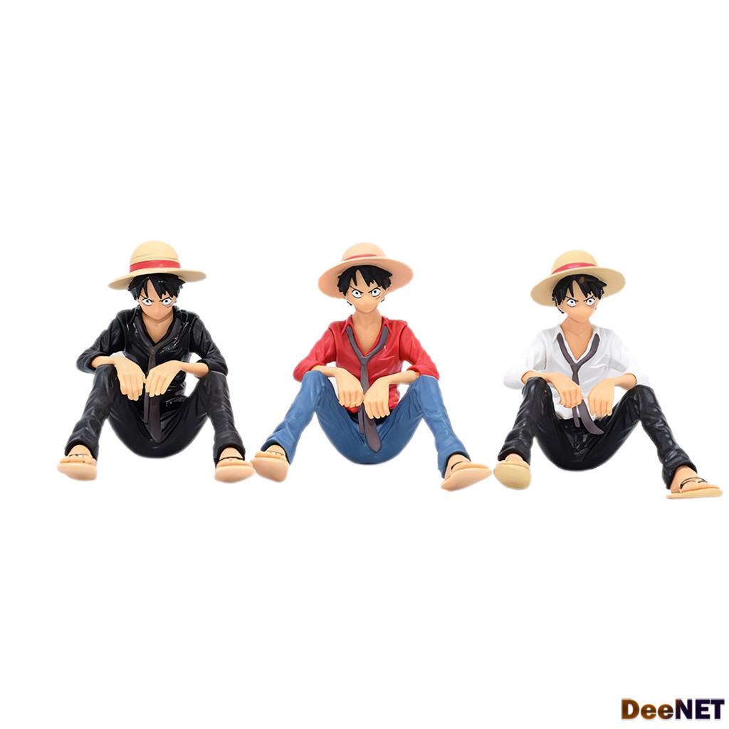 Jual Luffy Sitting Posture Shirt Color One Piece 12cm Action Figure PVC ...