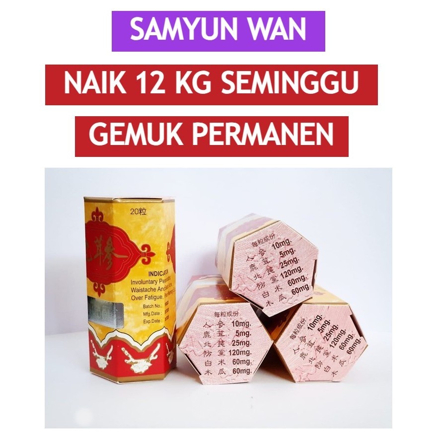 Jual Samyun wan Original Obat Pil Gemuk Penambah Berat Badan Permanen ...