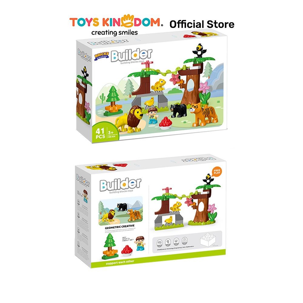 Jual Toys Kingdom Bricks Kingdom Set 41 Pcs Big Building Blocks Animal ...