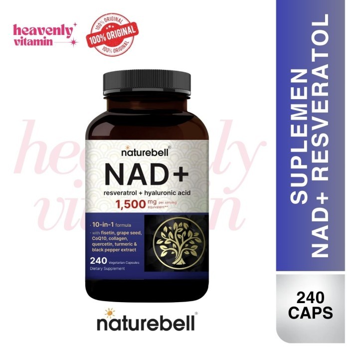 Jual Naturebell NAD+ Resveratrol + Hyaluronic Acid 1,500 mg - 240 ...