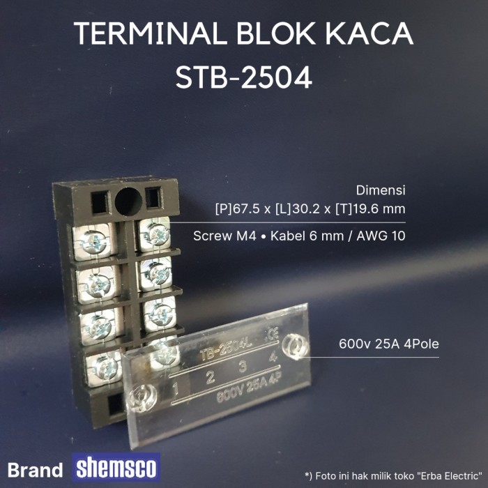 Jual TD99 Terminal Block Kaca TB-2504 Terminal Block Blok 4 Pole 25A TB2504 | Shopee Indonesia