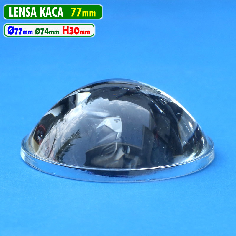 Jual Lensa Kaca 77mm Cembung Datar H.30 ID.74mm 3 Inch LED HPL MCP ...