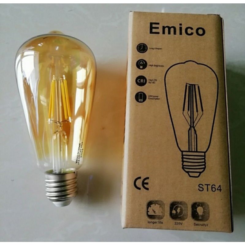 Jual COD Lampu LED Filamen ST64 4w Edison Vintage 4watt E27 kaca teh ...