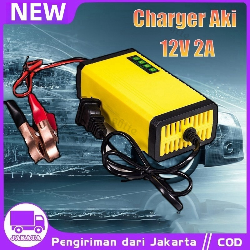 Jual MOTOR MOBIL 12V 2A 12V/12A PORTABLE OTOMATIS CHARGER ACCU CARGER ...