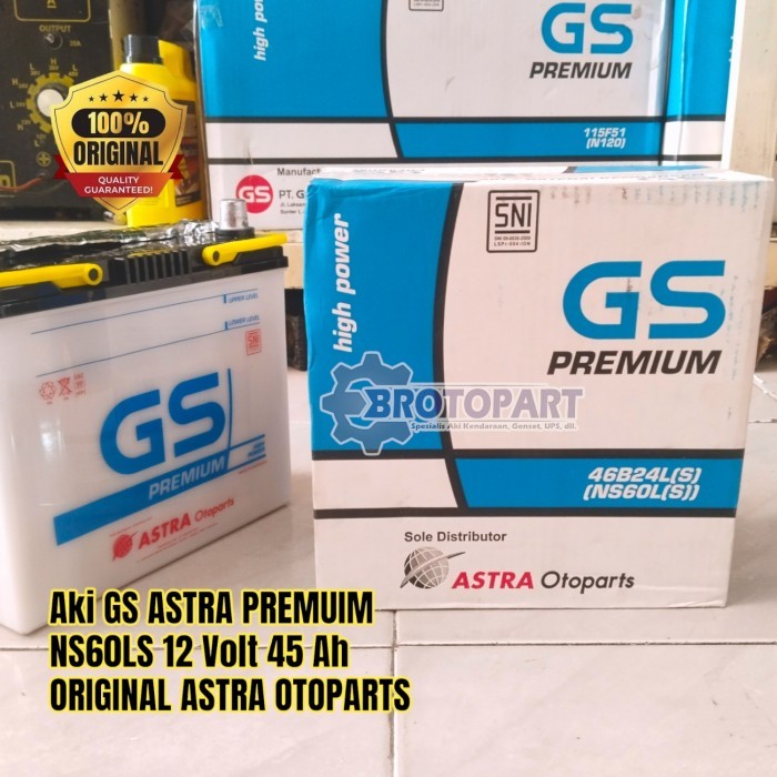 Jual Aki Mobil GS ASTRA NS60LS 46B24LS PREMUIM Aki Basah 12v 45Ah ...