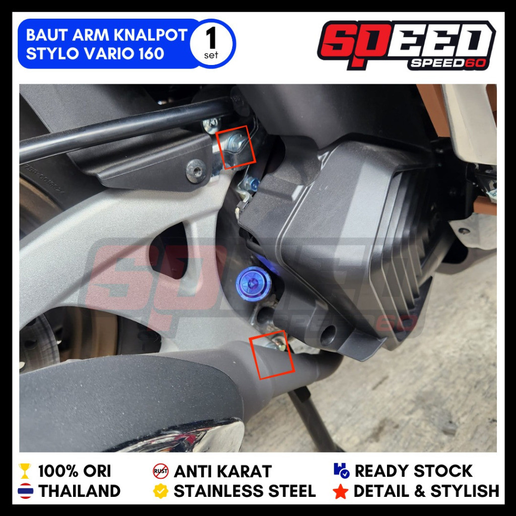 Jual Baut Arm Knalpot Honda Stylo PCX Vario ADV 150 160 Baut Probolt Thailand Stainless King Nut ...