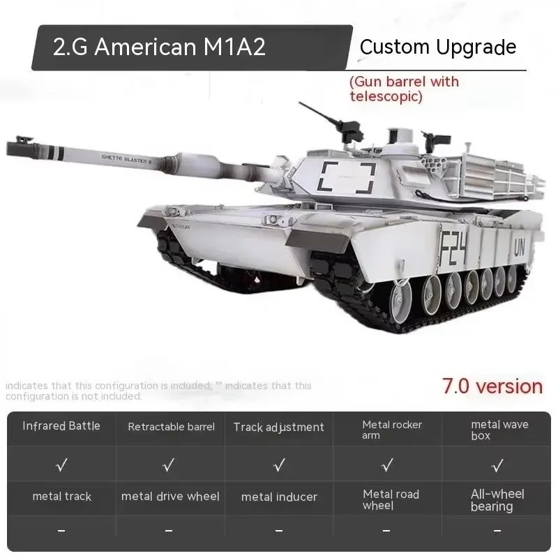 Jual Hot Sale Rc M1a2 Upgraded Tank Abrams Infrared Combat Model Remote ...