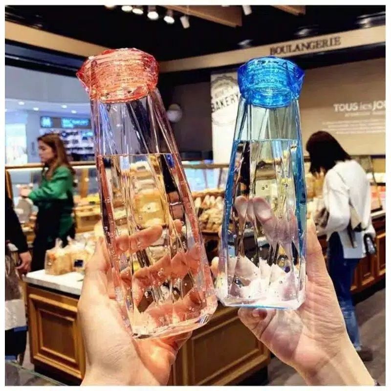 Jual BOTOL MINUM KACA KRISTAL 450ML CRYSTAL BOTOL DIAMOND KOREA GLASS ...