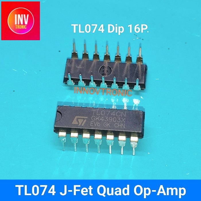 Jual IC TL074 TL 074 DIP 16PIN 4Ch J-Fet Quad Op-Amp | Shopee Indonesia