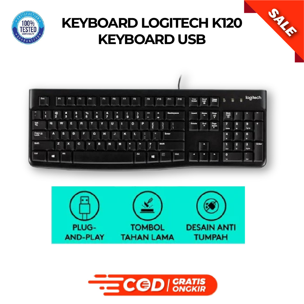 Jual Keyboard Logitech K120 Keyboard USB Original 100% | Shopee Indonesia