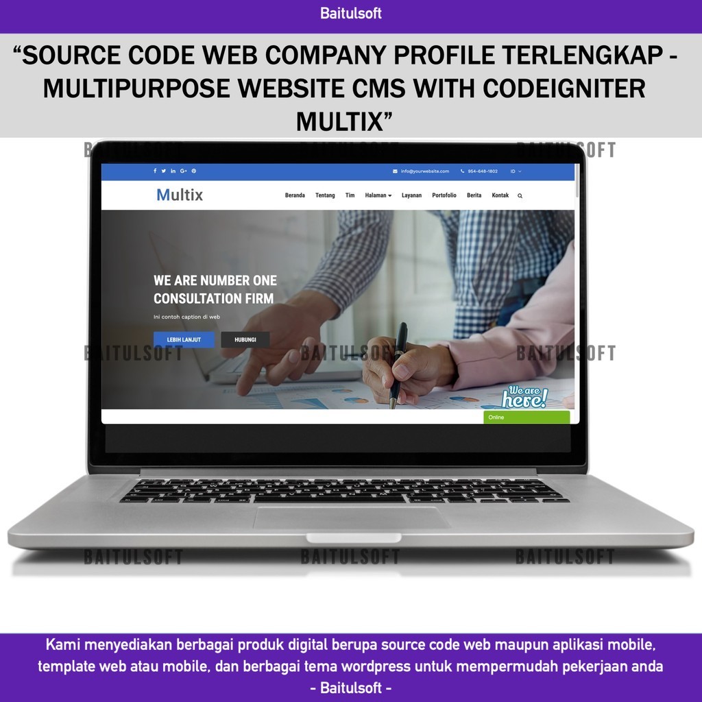 Jual SOURCE CODE APLIKASI WEB MULTIX - MULTIPURPOSE WEBSITE CMS WITH CODEIGNITER D29 BAITULSOFT ...