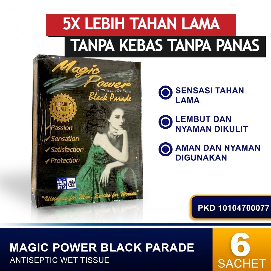Jual Tissu Magic Power Black Parade Tisu Magic Tahan Lama Isi 6 Sachet ...